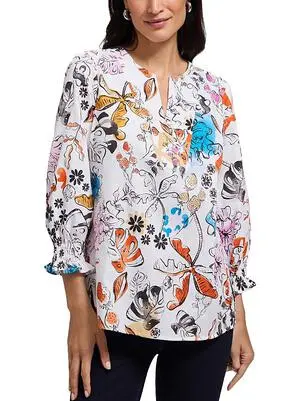 Foxcroft Alicia Tropical Print Top - Multi