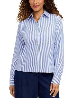 Foxcroft Jodie Striped Shirt - Powder Blue