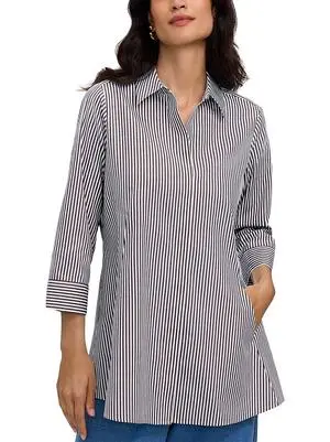 Foxcroft Cici Stripe Shirt Black/ White