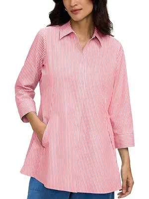 Foxcroft Cici Stripe Shirt Coral Reef