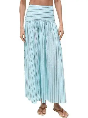STAUD Procida Striped Cover Up Skirt