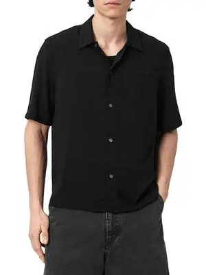 ALLSAINTS Baron Short Sleeve Shirt - Jet Black