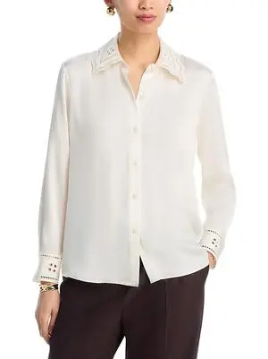 Rails Clarise Silk Eyelet Blouse - Ivory Eyelet
