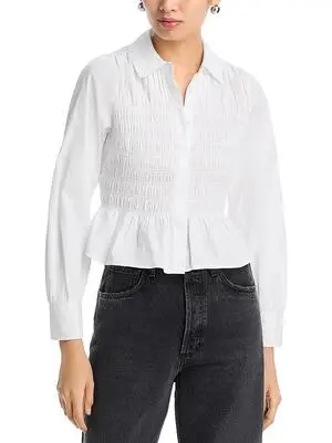 Rails Bradshaw Smocked Peplum Blouse - White