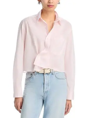 CISSA Long Sleeve Cropped Shirt - Baby Pink