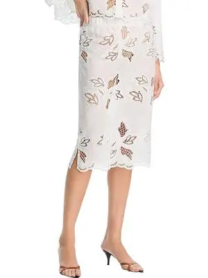 CISSA Pull On Midi Pencil Skirt - White