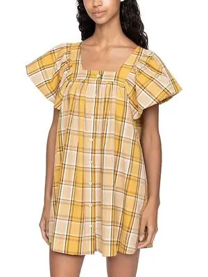 Sea Plaid Mini Dress - Yellow