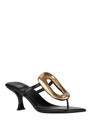 Jeffrey Campbell Embellished Thong Sandals - Black Gold