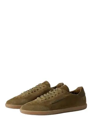 Zegna 232 Suede Sneakers Olive Green