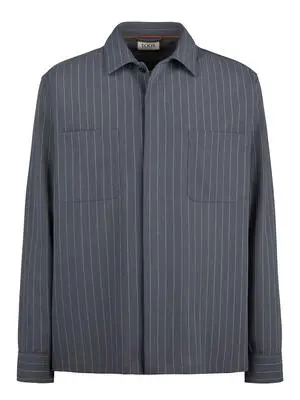 TOD'S Shirt In Pinstripe Wool - Grey