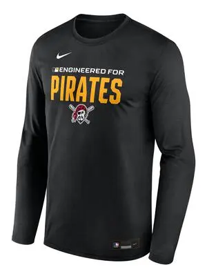 Nike Pittsburgh Pirates Authentic Collection Team Issue Dri-fit Mlb Long-sleeve T-shirt - Black