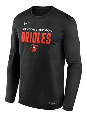 Nike Baltimore Orioles Authentic Collection Team Issue Dri-fit Mlb Long-sleeve T-shirt - Black