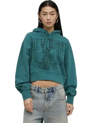 PUMA Wardrobe Essentials Nyc Cropped Hoodie - Green