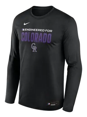 Nike Colorado Rockies Authentic Collection Team Issue Dri-fit Mlb Long-sleeve T-shirt - Black