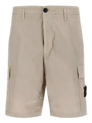 Stone Island Cargo Logo-badge Shorts - Neutrals