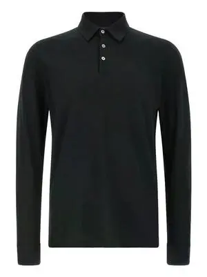 ZANONE Cuffed-sleeves Polo Shirt - Black