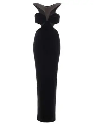IMROSKA Cleopatra Cut-out Strapless Maxi Dress - Black