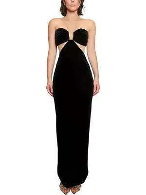 IMROSKA Cleopatra Cut-out Strapless Maxi Gown - Black