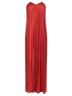 IMROSKA Gaia Metallic-finish Strapless Maxi Dress - Red