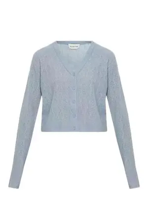 Munthe Byrd Pointelle-knit Cardigan - Blue