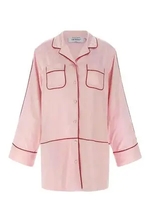 Off-White Jacquard Piping Shirt - Pink