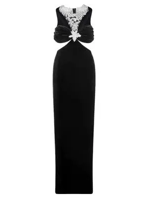IMROSKA Queen Cleopatra Embellished Maxi Dress - Black