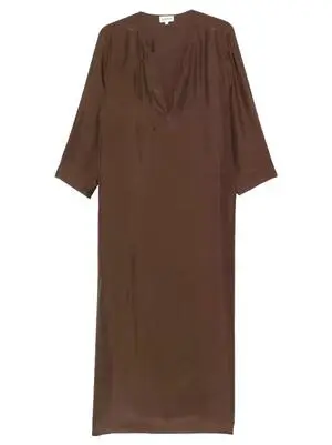 P.a.r.o.s.h V-neck Midi Dress - Brown