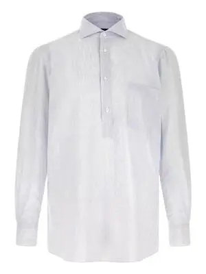 FINAMORE 1925 Half-zip Striped Shirt - White
