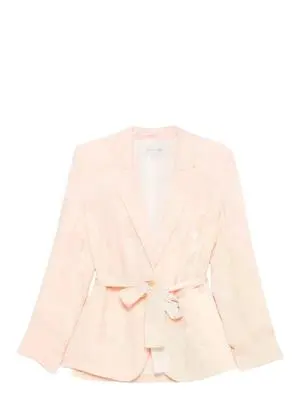 FORTE_FORTE Floral-print Belted Jacket - Pink