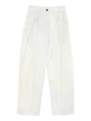 Studio Nicholson Pleat-detail Straight-leg Trousers - White