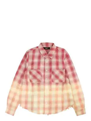 Amiri Plaid Raw-edge Shirt - Red