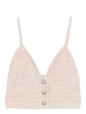 Alessandra Rich Buttoned Top - Pink
