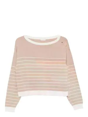 Liu Jo Striped Embellished Sweater - Neutrals