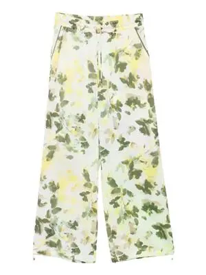 Liu Jo Floral-print Trousers - Green