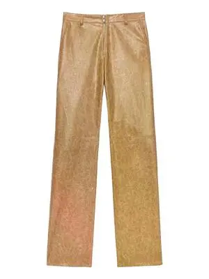 MSGM Faux-leather Trousers - Neutrals