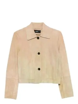 ARMA Button-fastening Suede Jacket - Neutrals