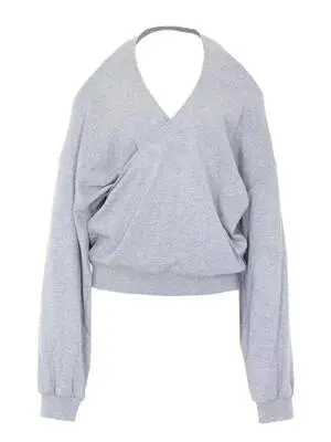 ELEH V-neck Cotton Sweatshirt - Grey