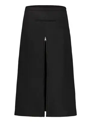 COURREGES Midi Skirt With Rear Zip - Black
