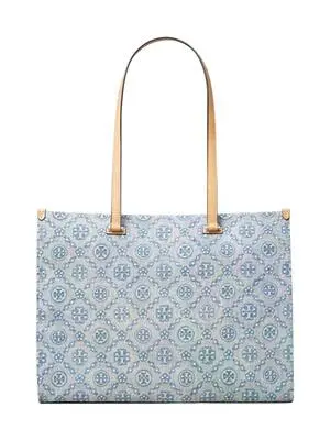 Tory Burch T Monogram Denim Tote - Blue