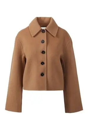 WAKAKUU Wool Crop Jacket - Camel