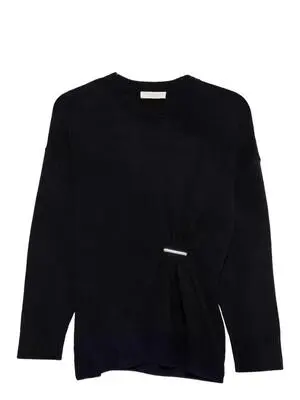 TWINSET Gathered Crew Neck Sweater - Blue