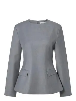 MALINA Athina Tailored Long Sleeve Blouse - Grey