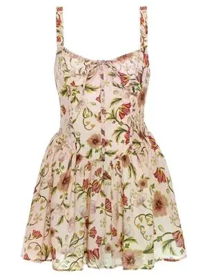 Agua Bendita Spring Aura Floral Corset Mini Dress - Pink