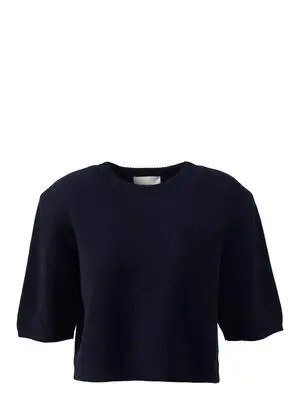 WAKAKUU Venice Wool Cashmere Top - Navy