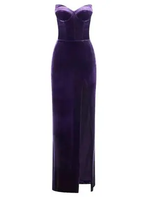IMROSKA Split Strapless Maxi Dress