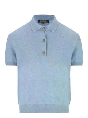 Loro Piana Cashmere Polo Top - Blue