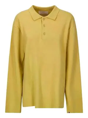 EXTREME CASHMERE X N°199 Alligator Knitted Polo Shirt - Yellow