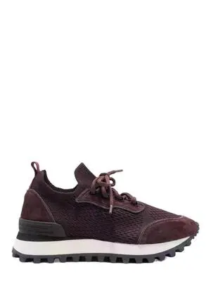 Eleventy Textured Suede Sneakers - Red