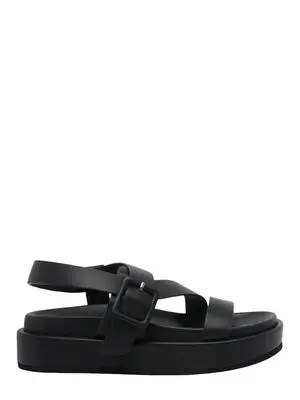 PALOMA BARCELO Buckle-strap Leather Sandals - Black