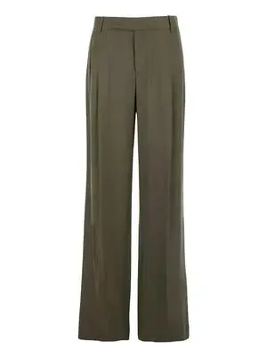 Federica Tosi Pleated Wide Leg Trousers - Green